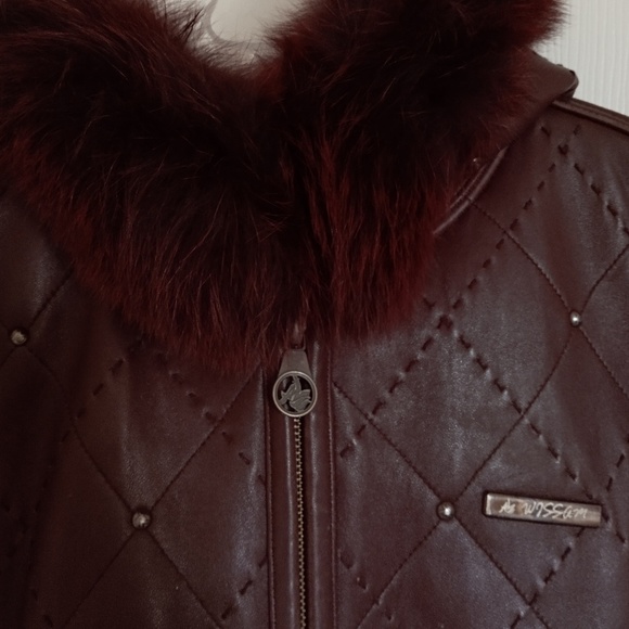 AL Wissam | Jackets & Coats | Al Wissam Burgundy Mink Leather Coat Sz ...